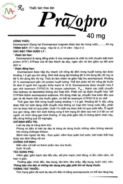 Thuốc Prazopro 40mg uống trước hay sau ăn, mua ở đâu, giá bao nhiêu?