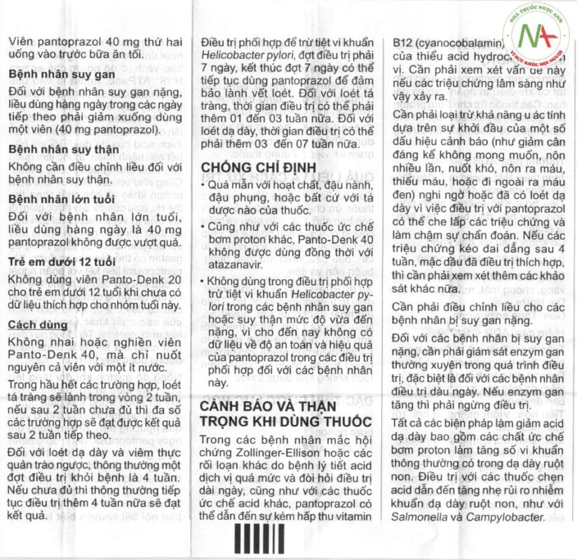 Thuốc Panto-Denk 40 là thuốc gì, tác dụng gì, mua ở đâu, giá bao nhiêu?