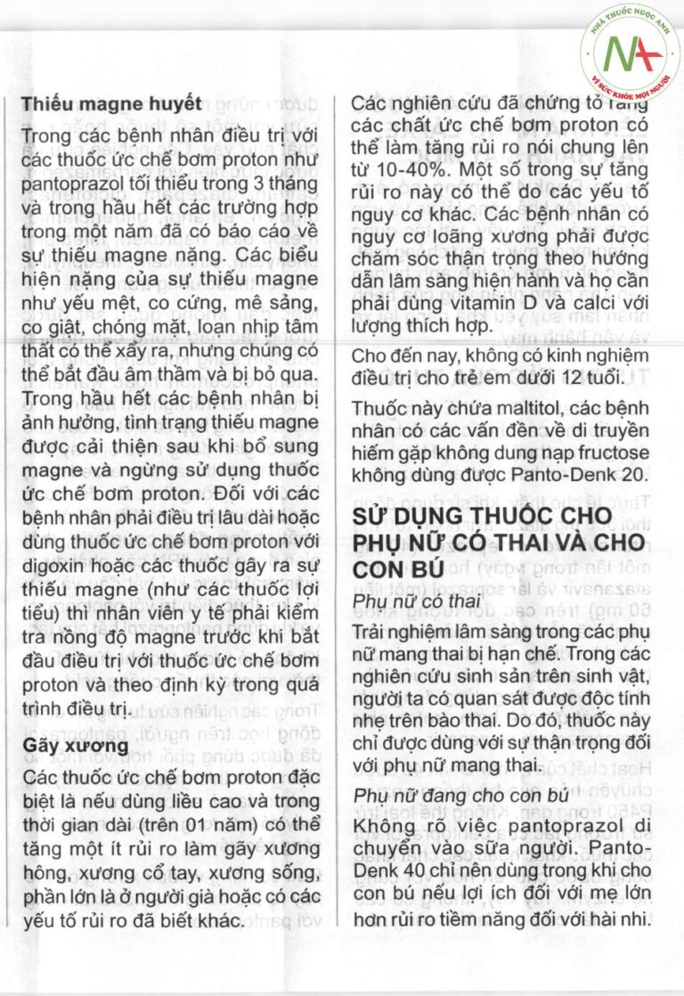 Thuốc Panto-Denk 40 là thuốc gì, tác dụng gì, mua ở đâu, giá bao nhiêu?