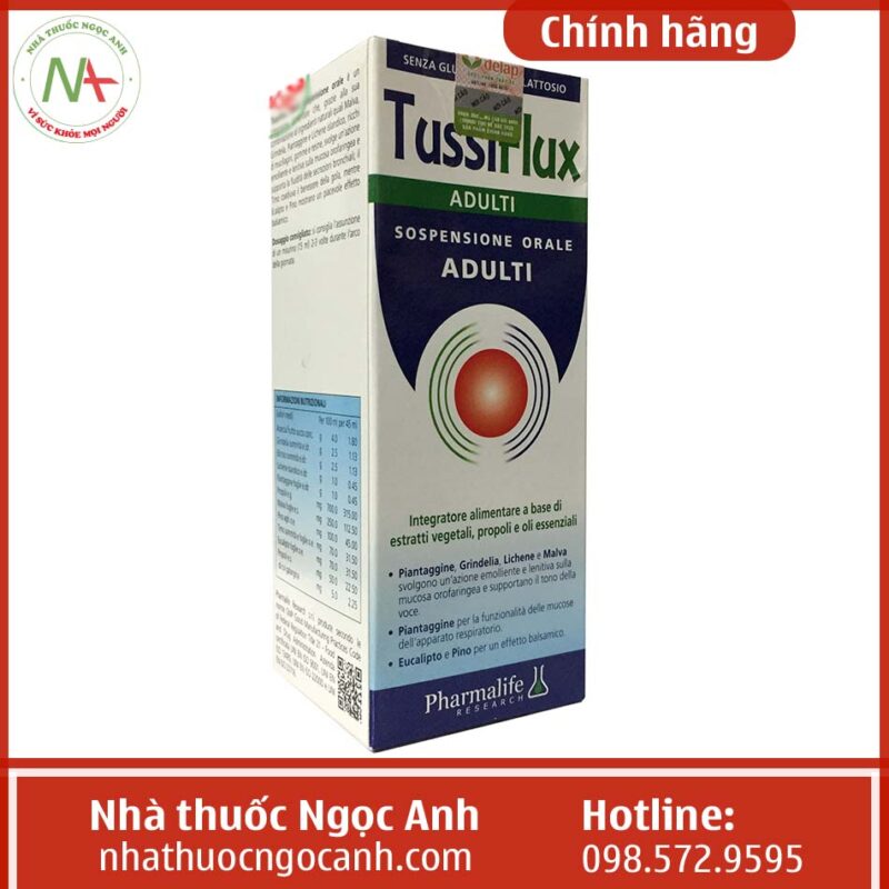 Thuốc Tussiflux Adult là gì, có tốt không, giá bao nhiêu, mua ở đâu
