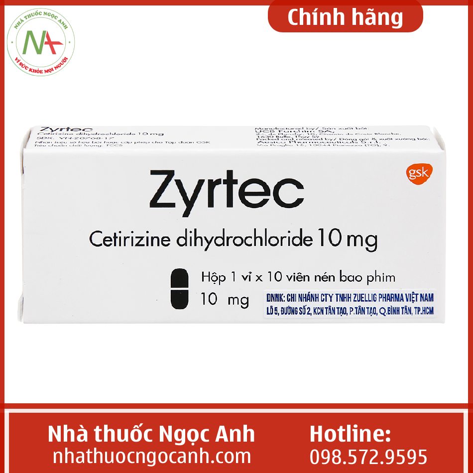 Thuốc Zyrtec 10mg là thuốc gì, giá bao nhiêu, mua ở đâu uy tín?