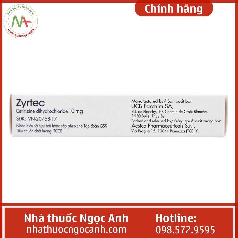 Thuốc Zyrtec 10mg là thuốc gì, giá bao nhiêu, mua ở đâu uy tín?