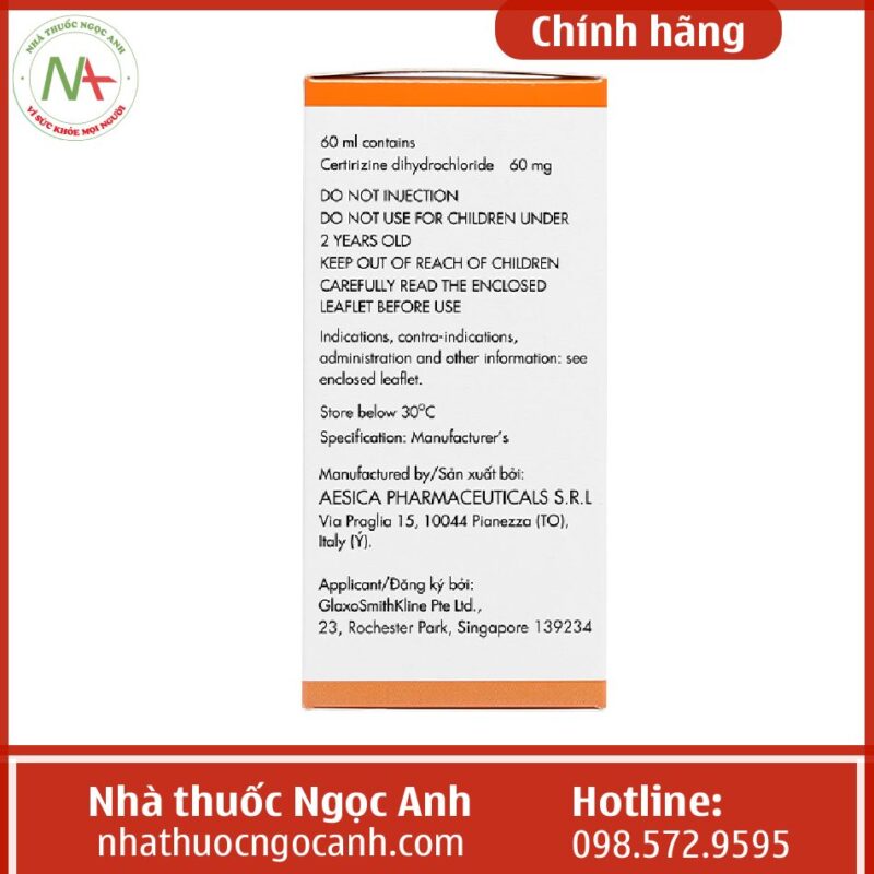 Thuốc Zyrtec Siro1mg/ml là thuốc gì, giá bao nhiêu, mua ở đâu?