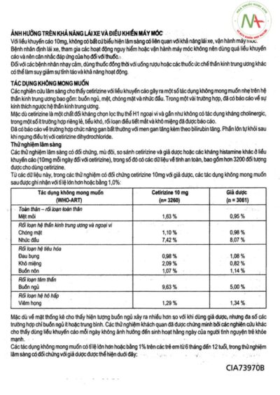 Thuốc Zyrtec 10mg là thuốc gì, liều dùng, giá bao nhiêu, mua ở đâu?