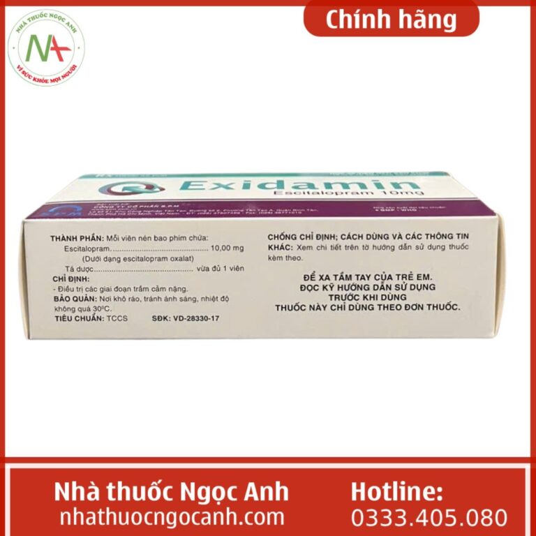 Thuốc Exidamin 10mg là thuốc gì, có tác dụng gì, mua ở đâu, giá bao nhiêu