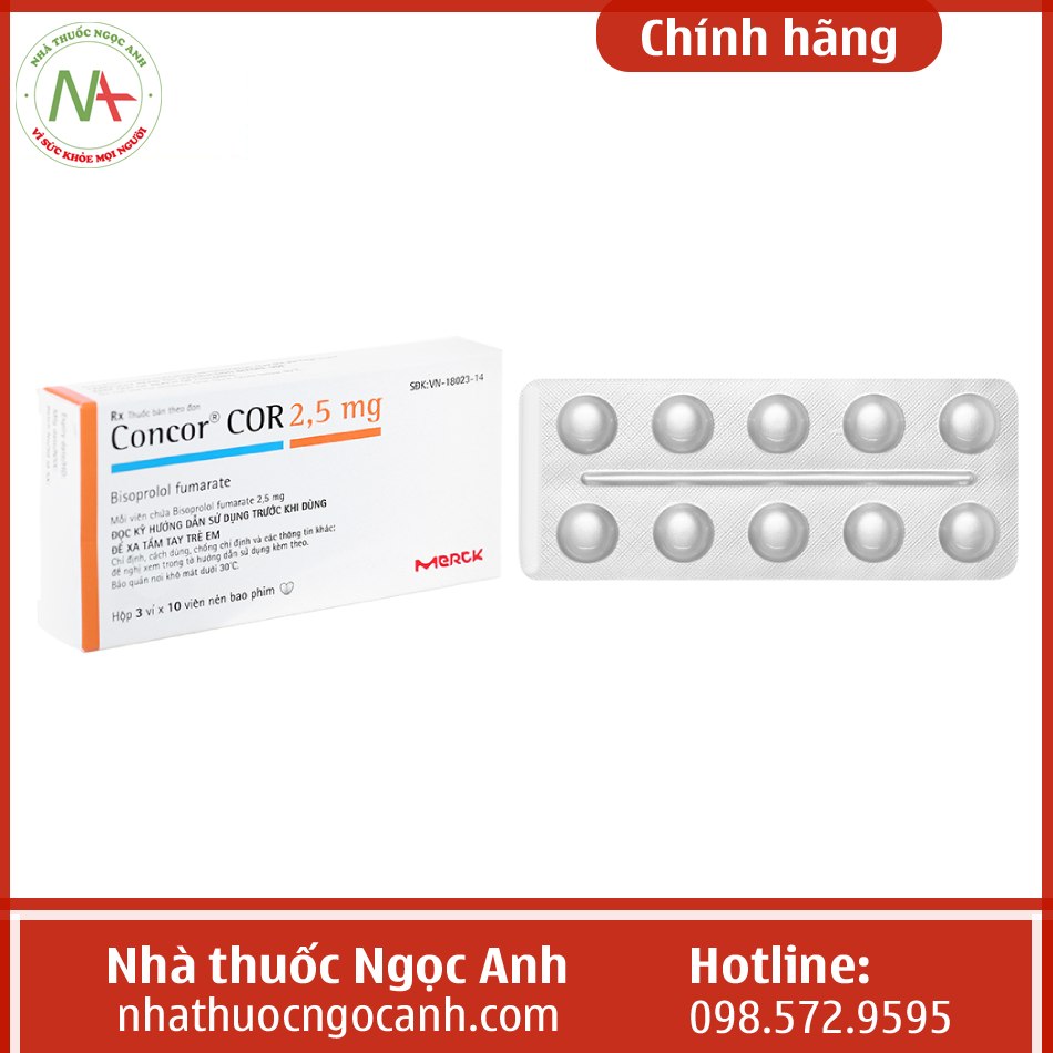 Thuốc Concor COR 2.5mg là thuốc gì? Giá bao nhiêu? Mua ở đâu