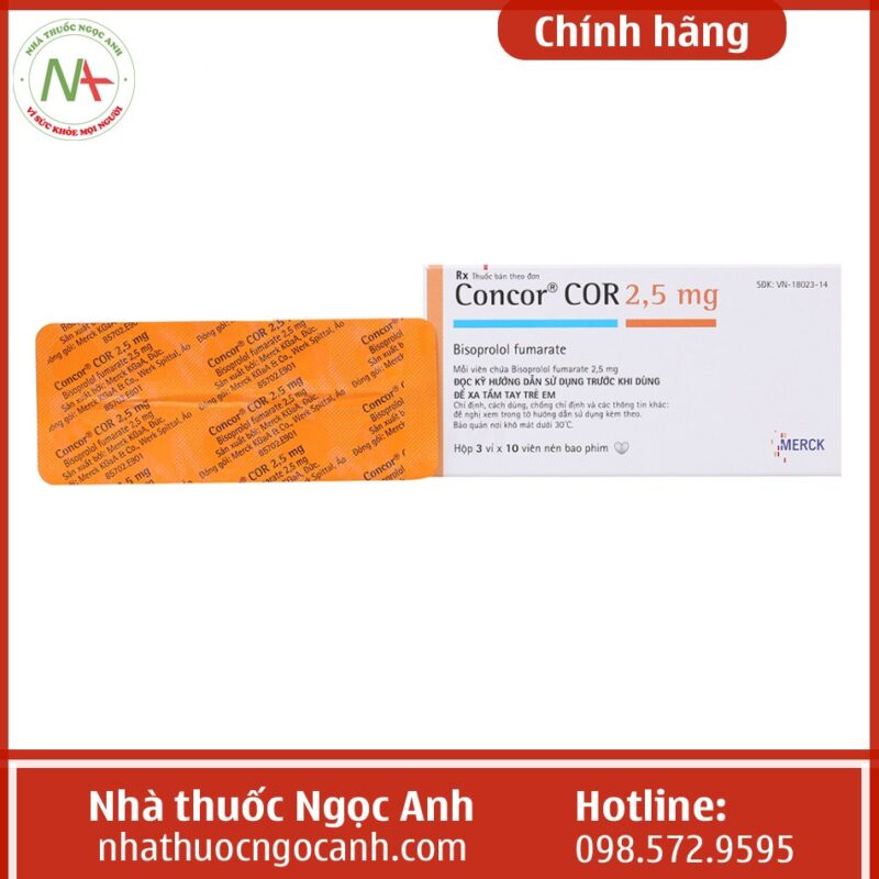 Thuốc Concor COR 2.5mg là thuốc gì? Giá bao nhiêu? Mua ở đâu