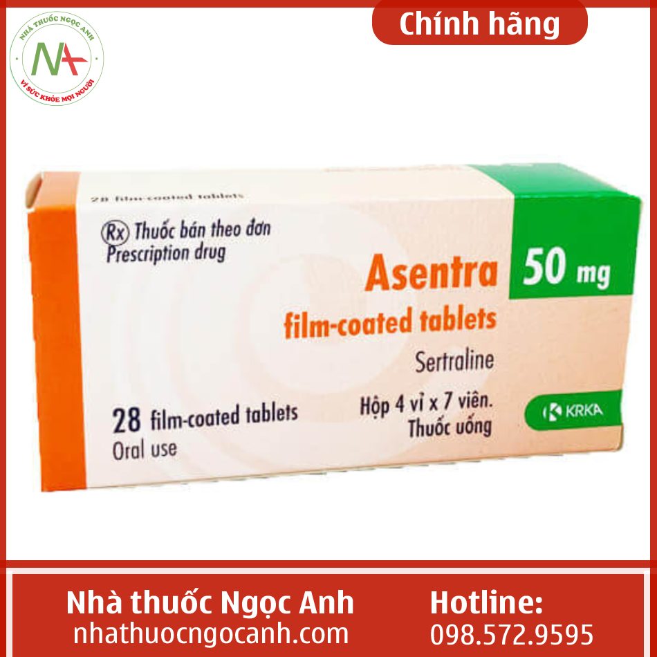 Thuốc Asentra 50mg film-coated tablets giá bao nhiêu, mua ở đâu?