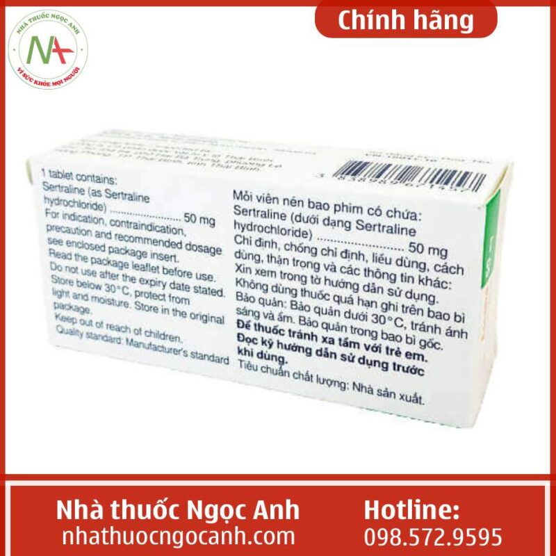 Thuốc Asentra 50mg film-coated tablets giá bao nhiêu, mua ở đâu?