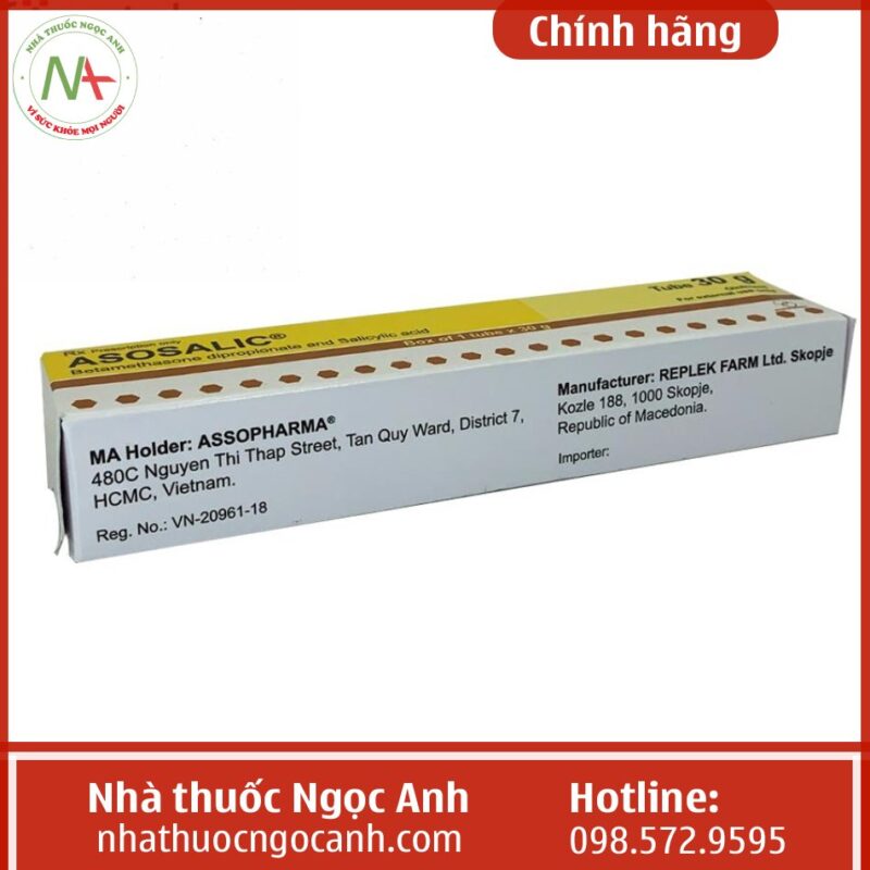Thuốc Asosalic 30g có tác dụng gì, giá bao nhiêu, mua ở đâu?