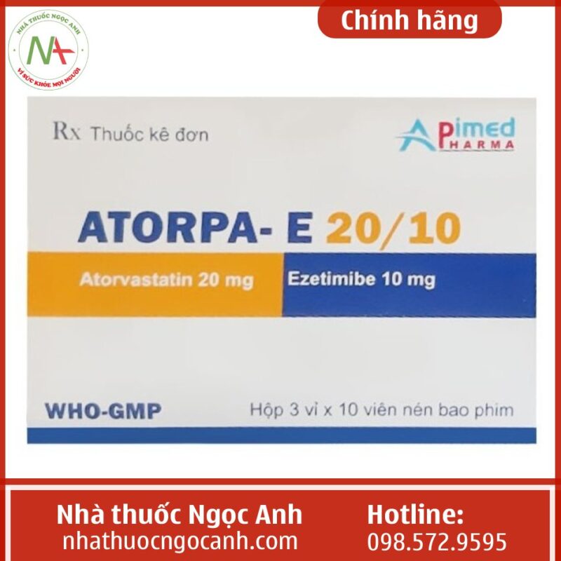 Thuốc Atorpa-E 20/10 có tác dụng gì, giá bao nhiêu, mua ở đâu?