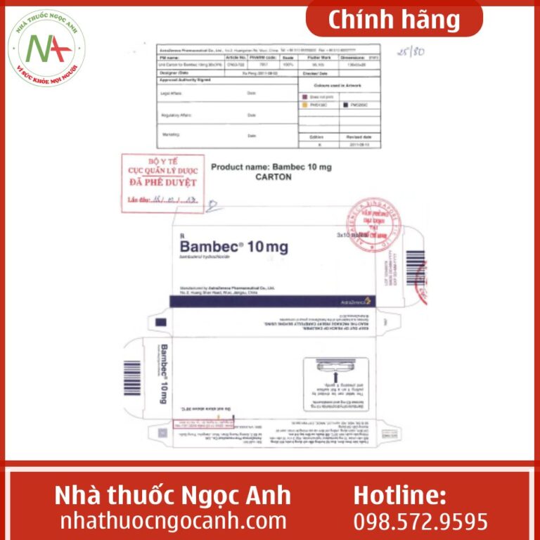 Thuốc Bambec 10mg là thuốc gì, liều dùng, giá bao nhiêu, mua ở đâu