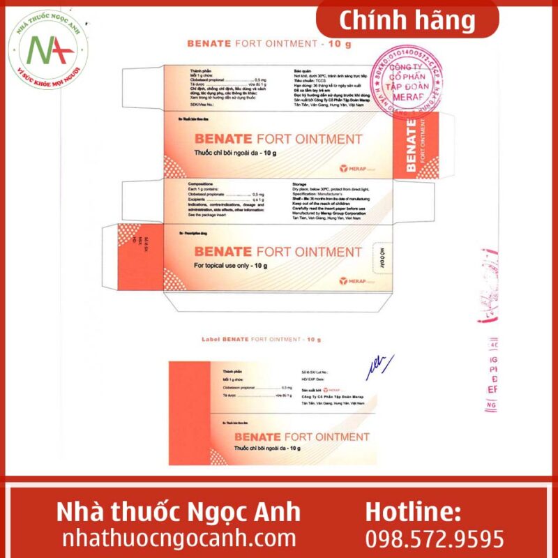 Thuốc Benate Fort Ointment 10g là thuốc gì, giá bao nhiêu, mua ở đâu?