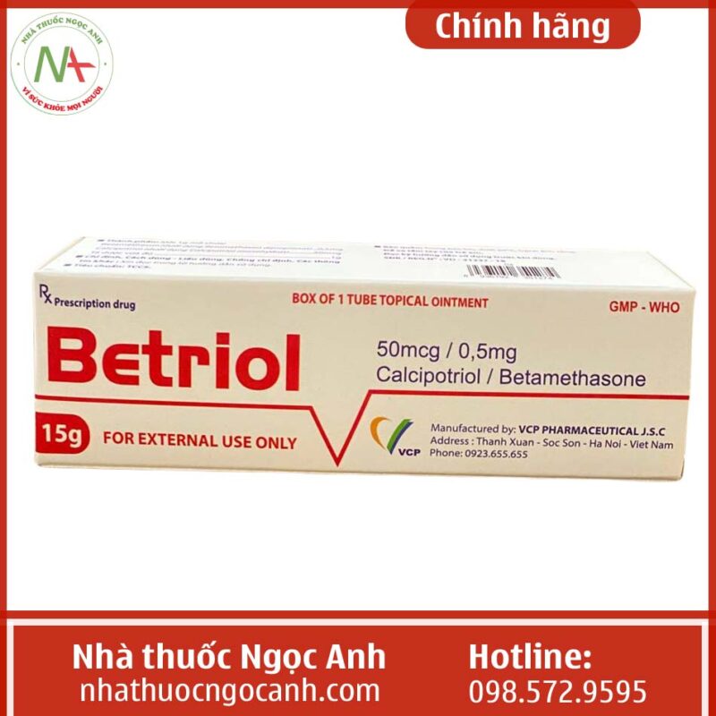 Thuốc bôi da Betriol 15g có tác dụng gì, giá bao nhiêu, mua ở đâu?
