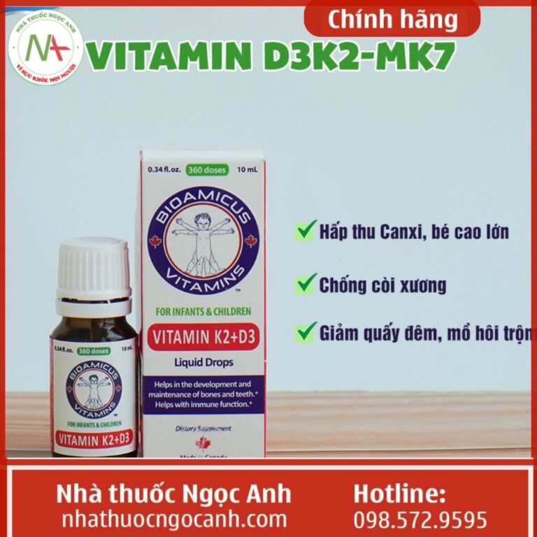 Thuốc BioAmicus Vitamin D3K2 có tốt không, mua ở đâu, giá bao nhiêu?