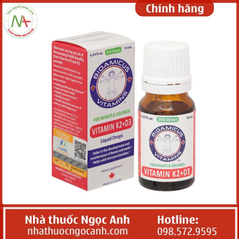 Thuốc BioAmicus Vitamin D3K2 có tốt không, mua ở đâu, giá bao nhiêu?