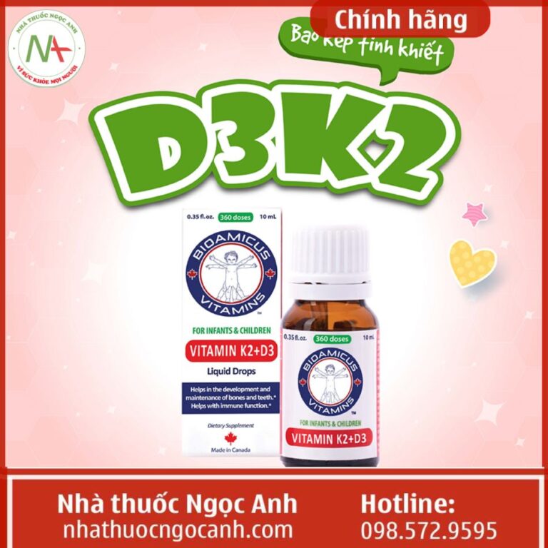 Thuốc BioAmicus Vitamin D3K2 có tốt không, mua ở đâu, giá bao nhiêu?
