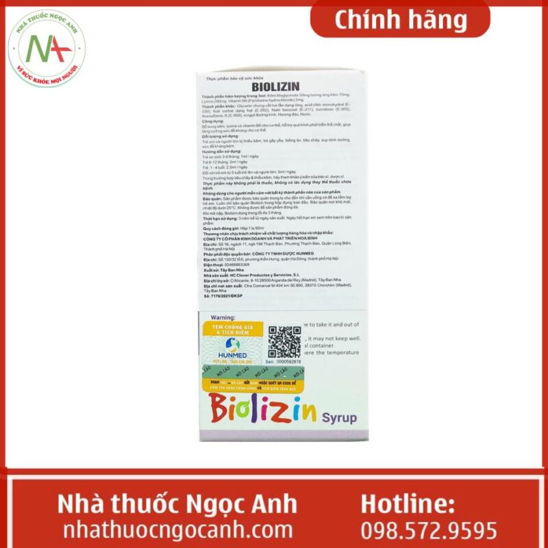 Thuốc kẽm Biolizin uống lúc nào tốt nhất, giá bao nhiêu, mua ở đâu