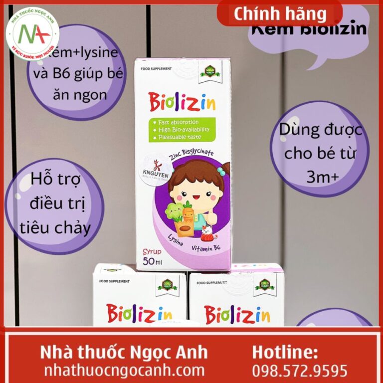 Thuốc kẽm Biolizin uống lúc nào tốt nhất, giá bao nhiêu, mua ở đâu