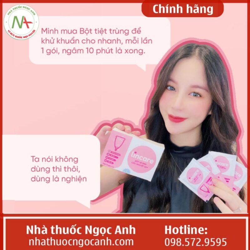 Thuốc Bột vệ sinh cốc nguyệt san Lincare mua ở đâu giá bao nhiêu