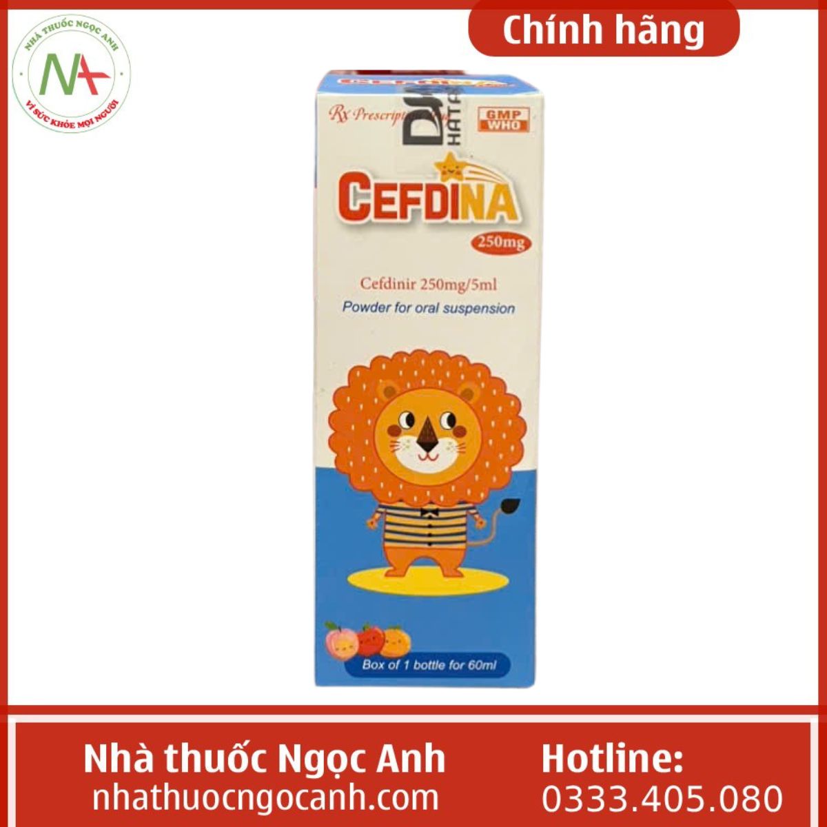Thuốc Cefdina 250mg/5ml là thuốc gì, giá bao nhiêu, mua ở đâu?