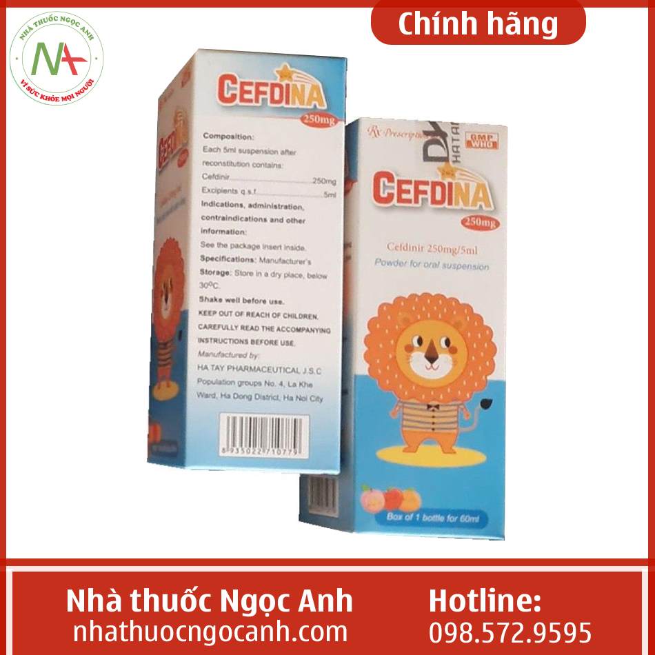 Thuốc Cefdina 250mg/5ml Hataphar mua ở đâu, giá bao nhiêu?