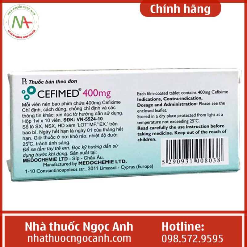 Thuốc Cefimed Cefixim 400mg là thuốc gì, giá bao nhiêu, mua ở đâu?