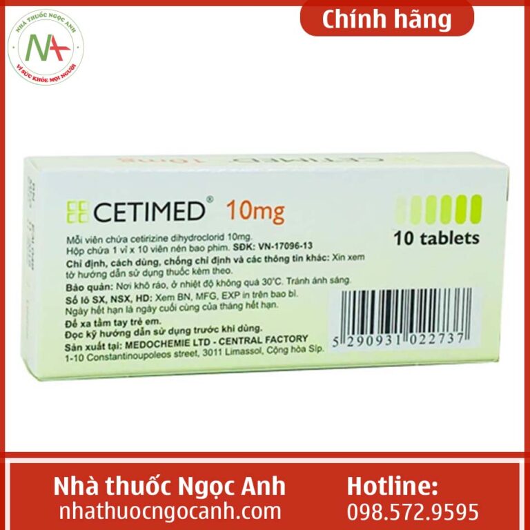 Thuốc Cetimed 10mg bầu uống được không, giá bao nhiêu, mua ở đâu?