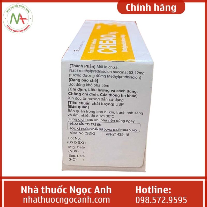Thuốc Creao Inj 40mg là thuốc gì, liều dùng, giá bao nhiêu, mua ở đâu?