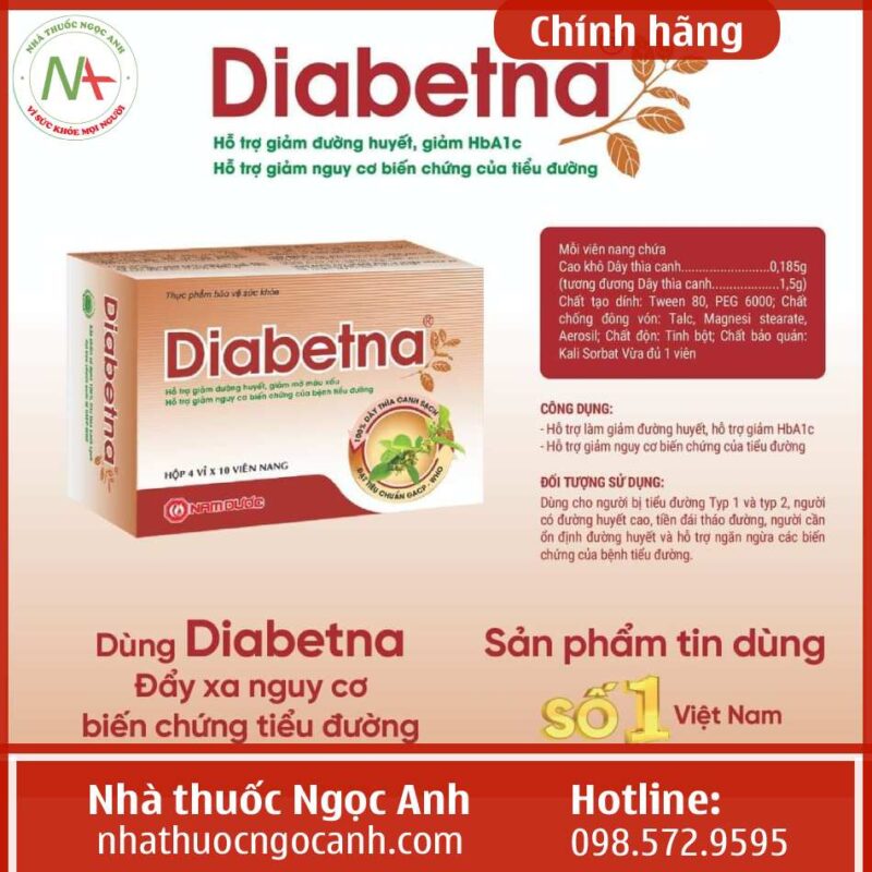 Thuốc Diabetna cách sử dụng, có nên uống không, giá bao nhiêu, mua ở đâu?