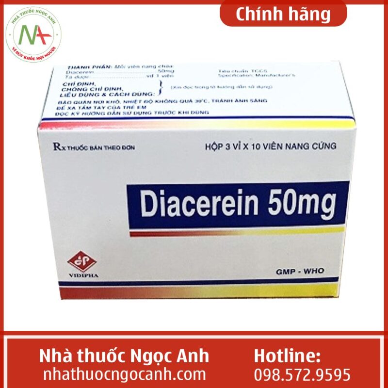 Thuốc Diacerein 50mg Vidipha là thuốc gì, giá bao nhiêu, mua ở đâu?