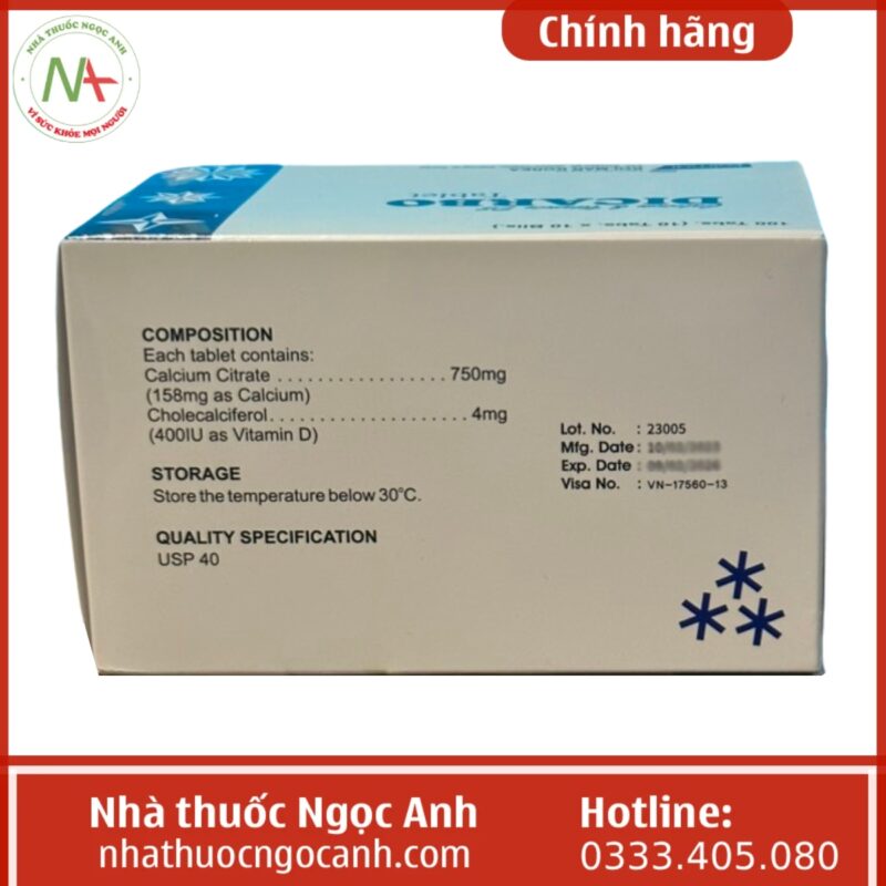 Thuốc Dicarbo Tablet 750mg là thuốc gì, giá bao nhiêu, mua ở đâu