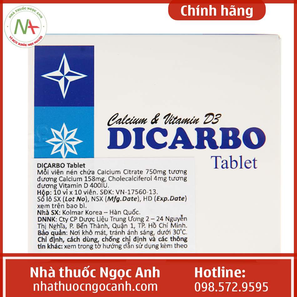 Thuốc Dicarbo Tablet là thuốc gì, giá bao nhiêu, mua ở đâu?