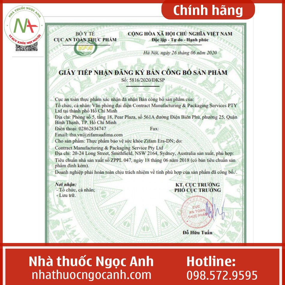 Thuốc Zifam Era – DN là thuốc gì? Giá bao nhiêu? Mua ở đâu?