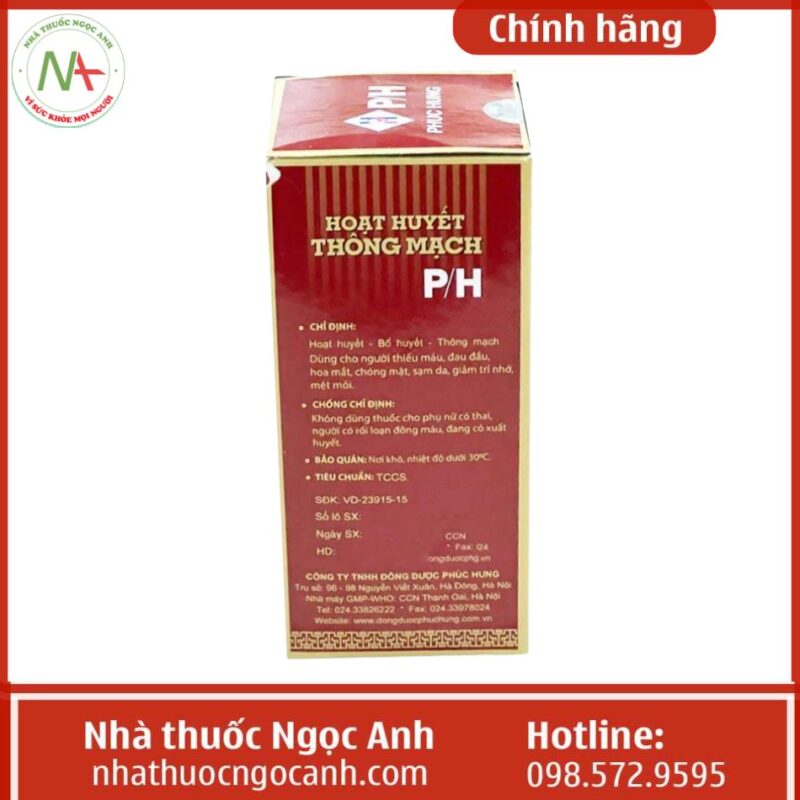 Thuốc Hoạt huyết thông mạch P/H Cao lỏng mua ở đâu giá bao nhiêu