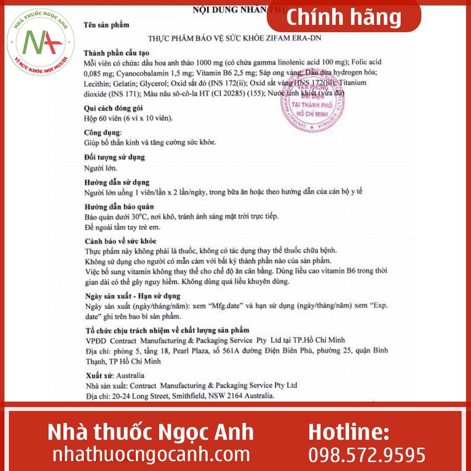 Thuốc Zifam Era – DN là thuốc gì, có tốt không, giá bao nhiêu, mua ở đâu