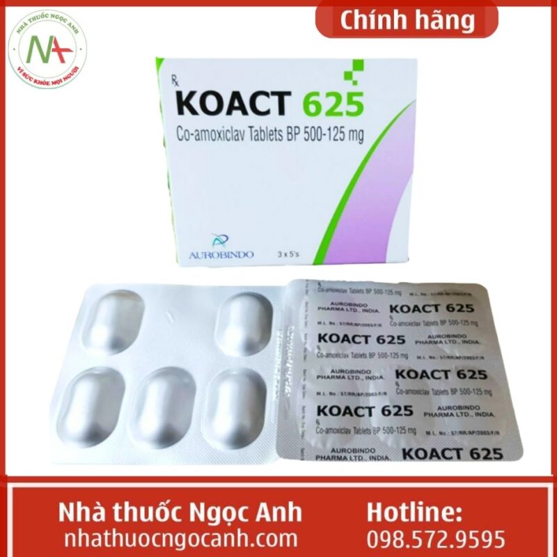 Thuốc Koact 625 là thuốc gì, giá bao nhiêu, mua ở đâu, có tác dụng gì?