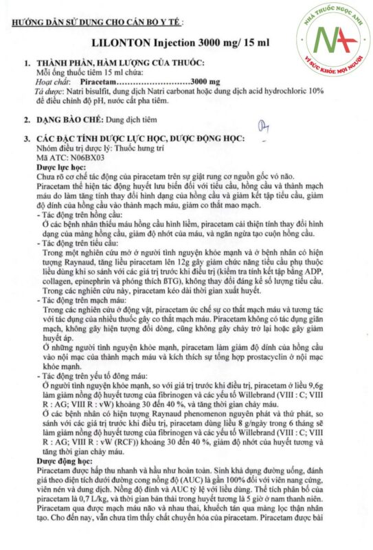 Thuốc Lilonton injection 3000mg/15ml mua ở đâu, giá bao nhiêu?