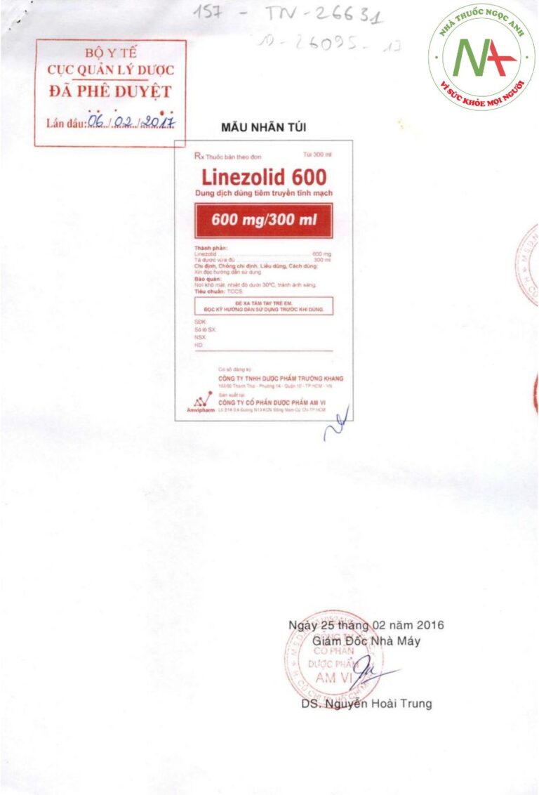 Thuốc Linezolid 600 có tác dụng gì, giá bao nhiêu, mua ở đâu?