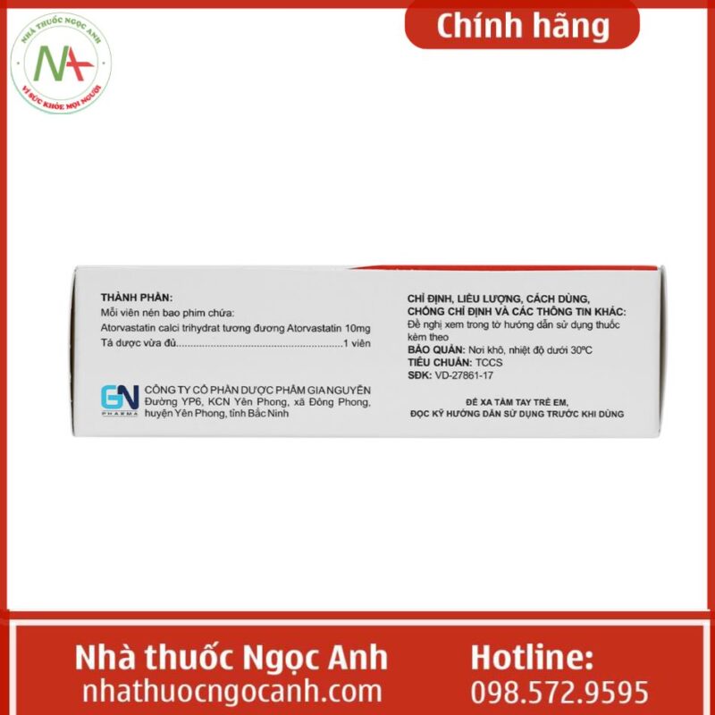 Thuốc Lipidtab 10 là thuốc gì, có tác dụng gì, mua ở đâu, giá bao nhiêu?