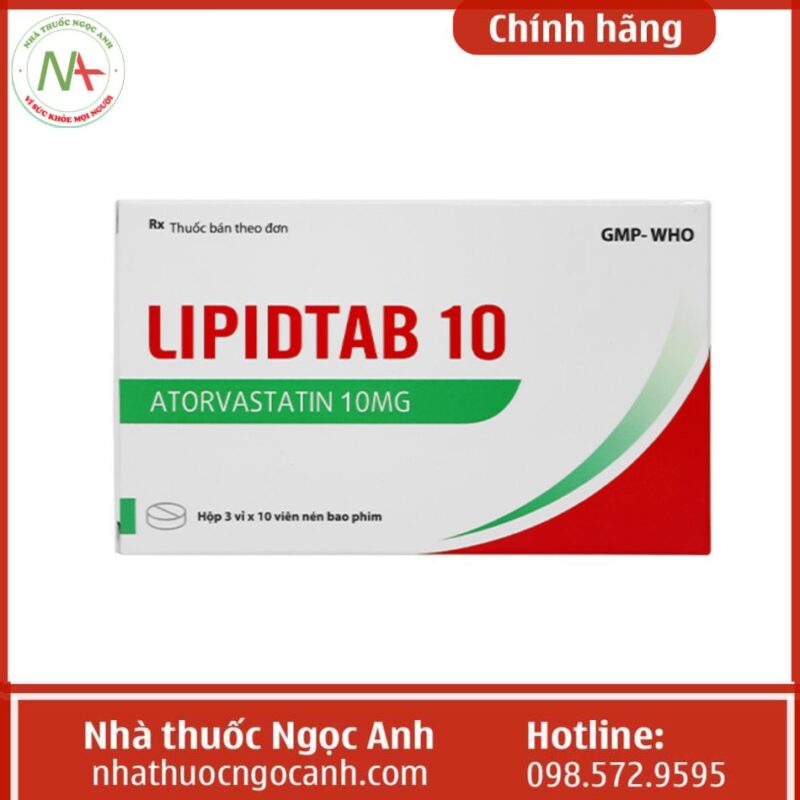 Thuốc Lipidtab 10 là thuốc gì, có tác dụng gì, mua ở đâu, giá bao nhiêu?