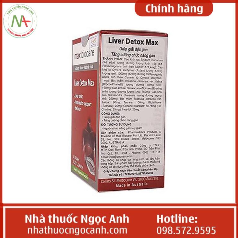 Thuốc Liver Detox Max có tác dụng gì, giá bao nhiêu, mua ở đâu?