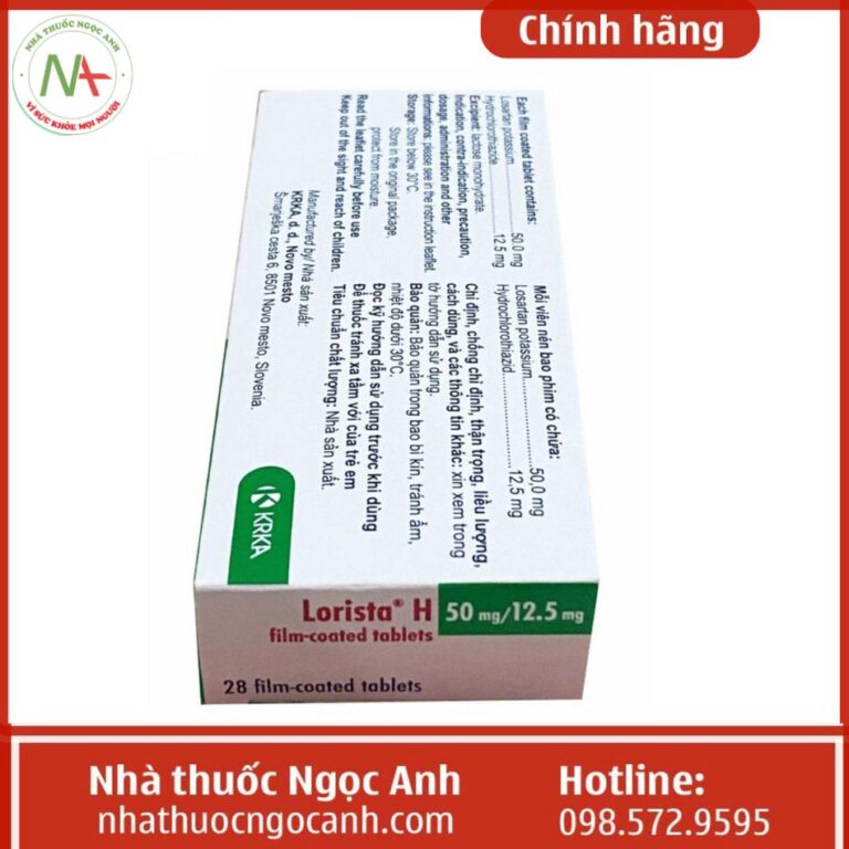 Thuốc Lorista H 50mg/12.5mg là thuốc gì, mua ở đâu, giá bao nhiêu