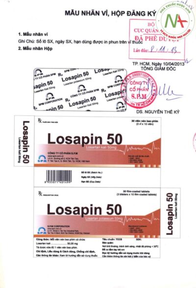Thuốc Losapin 50 có tác dụng gì, giá bao nhiêu, mua ở đâu?