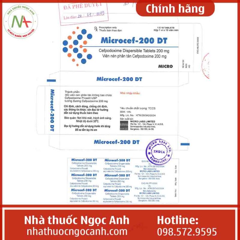 Thuốc Microcef-200 DT có tác dụng gì, giá bao nhiêu, mua ở đâu?