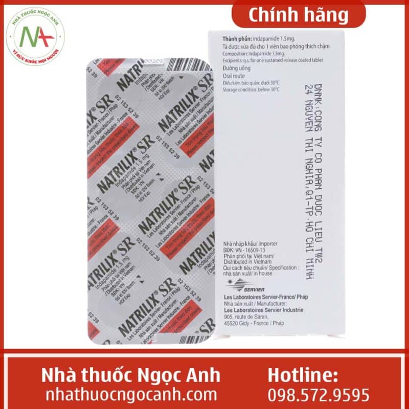 Thuốc Natrilix SR 1.5mg là thuốc gì, giá bao nhiêu, mua ở đâu?