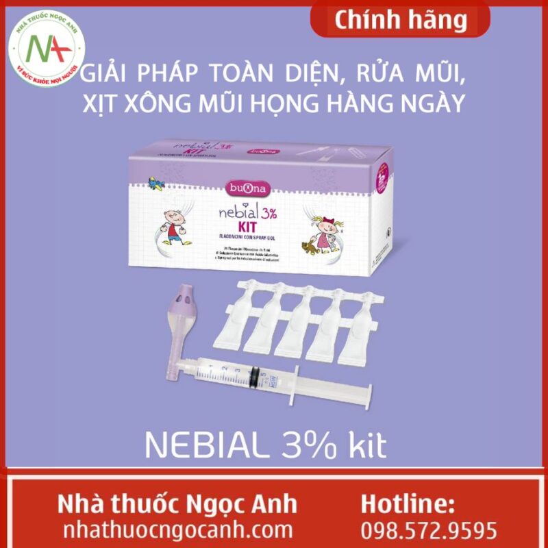 Thuốc xịt mũi Nebial 3% KIT có tốt không, mua ở đâu, giá bao nhiêu