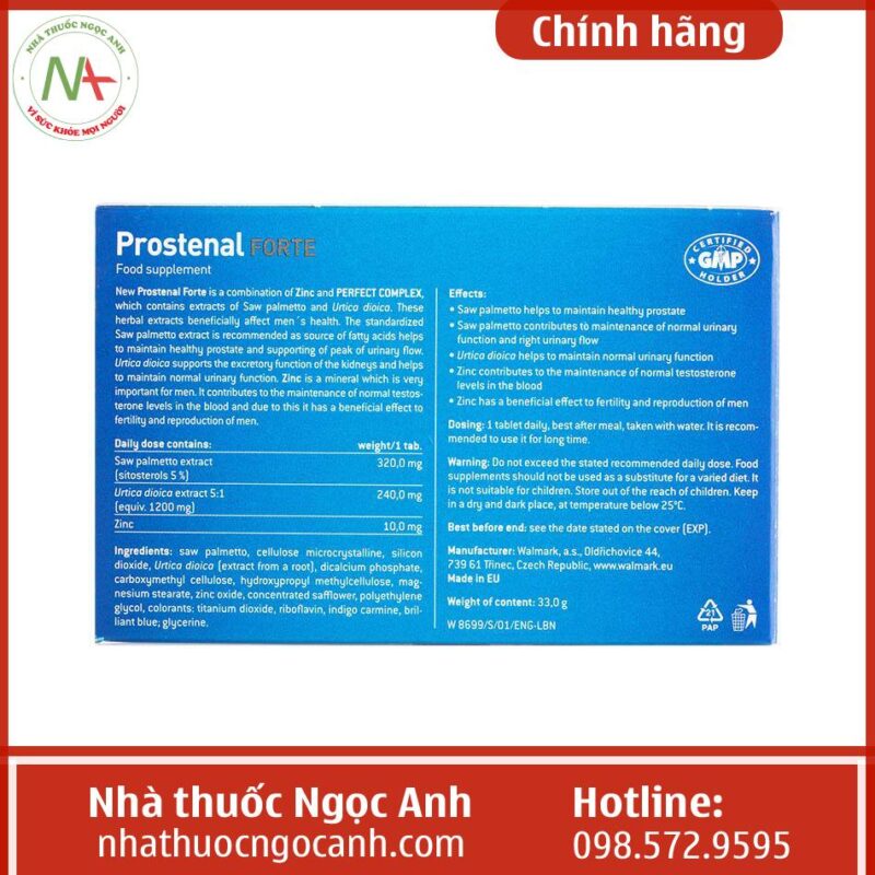 Thuốc Prostenal Forte có tác dụng gì, mua ở đâu, giá bao nhiêu?