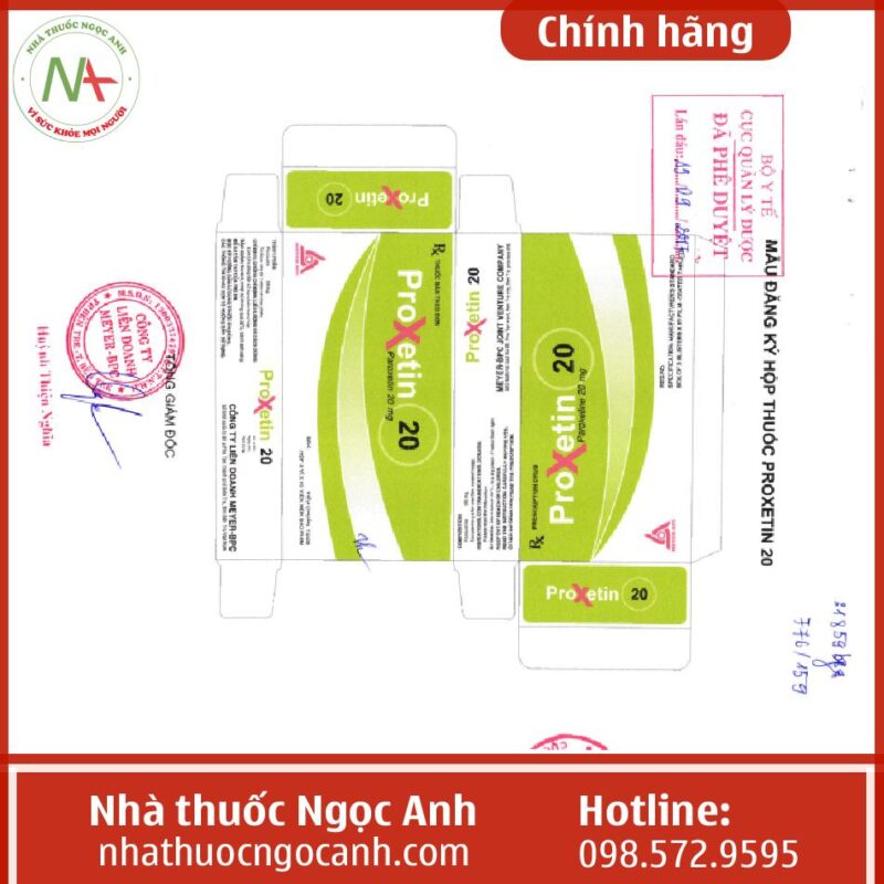 Thuốc Proxetin 20 mg Meyer-BPC là thuốc gì, mua ở đâu, giá bao nhiêu?
