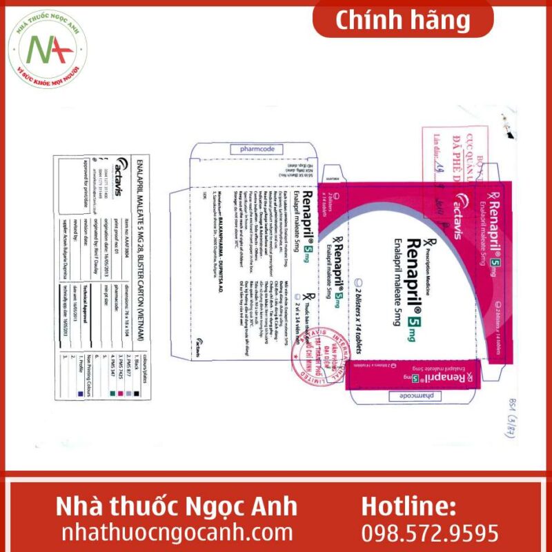 Thuốc Renapril 5mg có tác dụng gì, mua ở đâu, giá bao nhiêu?
